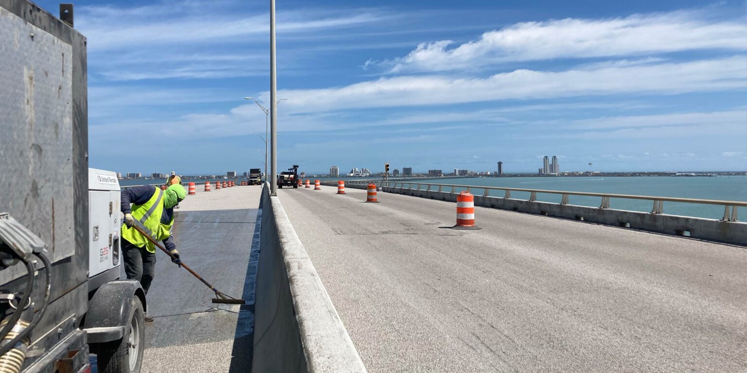 Queen Isabella Memorial Causeway Bridge Deck Polymer Overlay - FasTrac
